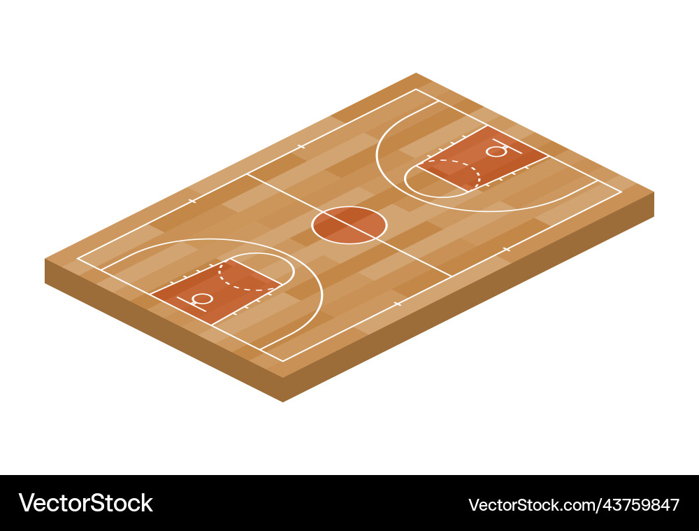 Basketball field sport isometric view for web app Vector Image
