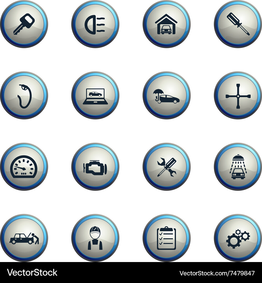 Car service simply icons Royalty Free Vector Image