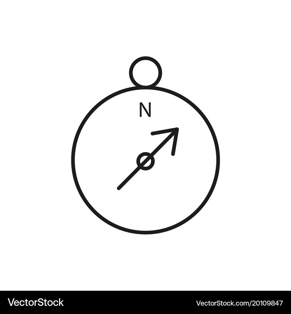 Compass thin line icon symbol design Royalty Free Vector