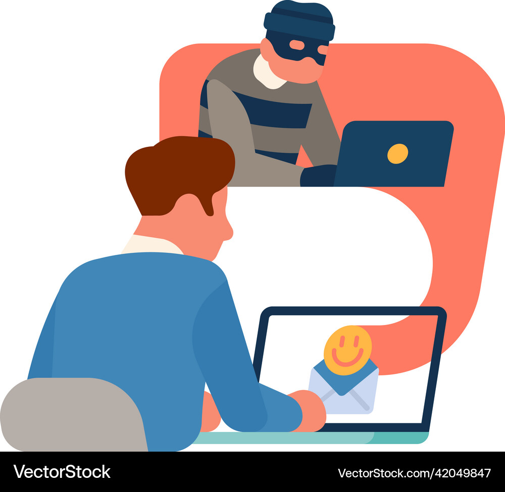 Criminal sent phishing email to man malware Vector Image
