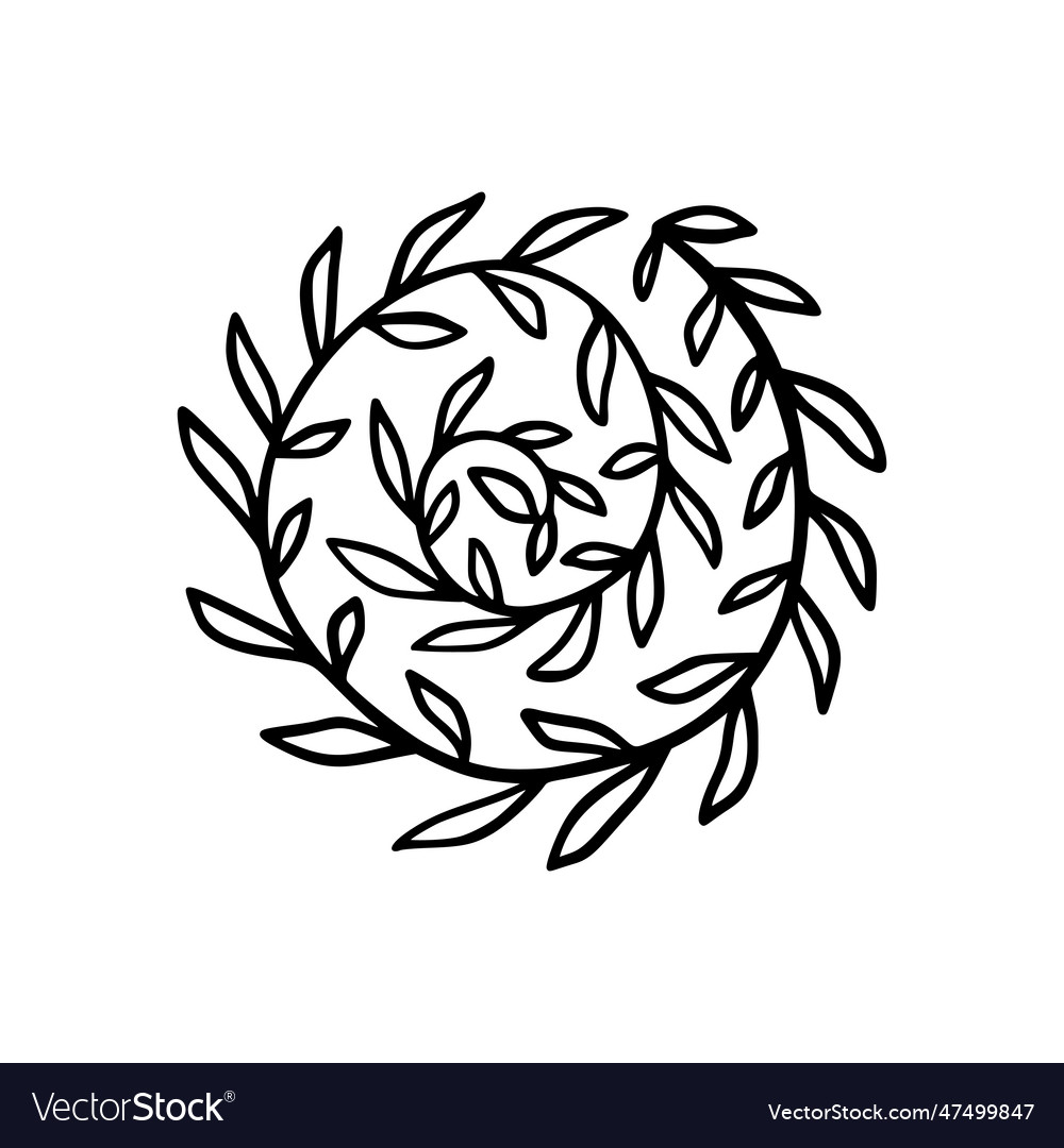 Elegant floral round pattern with leaves Vector Image