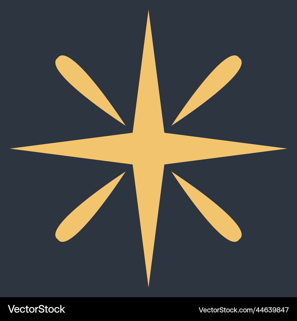 Flash salute snowflake single star crystal icon Vector Image
