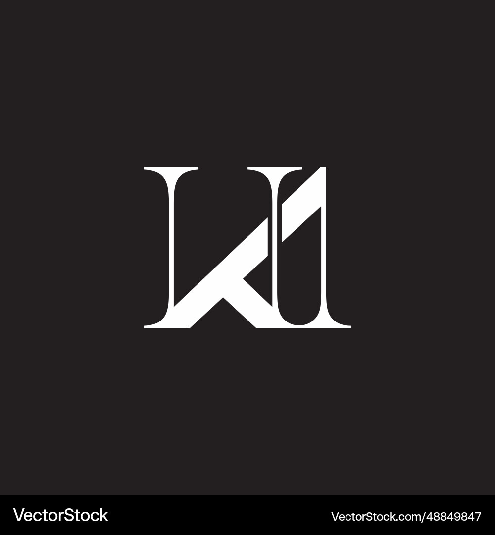 Letter wa serif font simple logo Royalty Free Vector Image