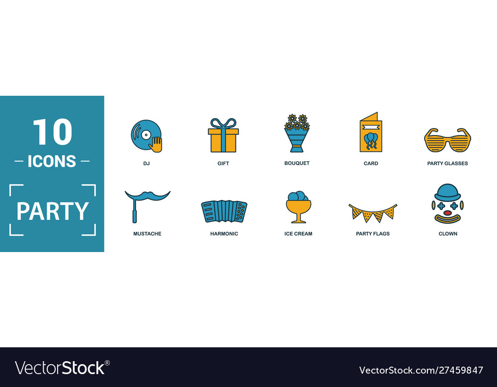 Party icon icon set include creative elements Vector Image