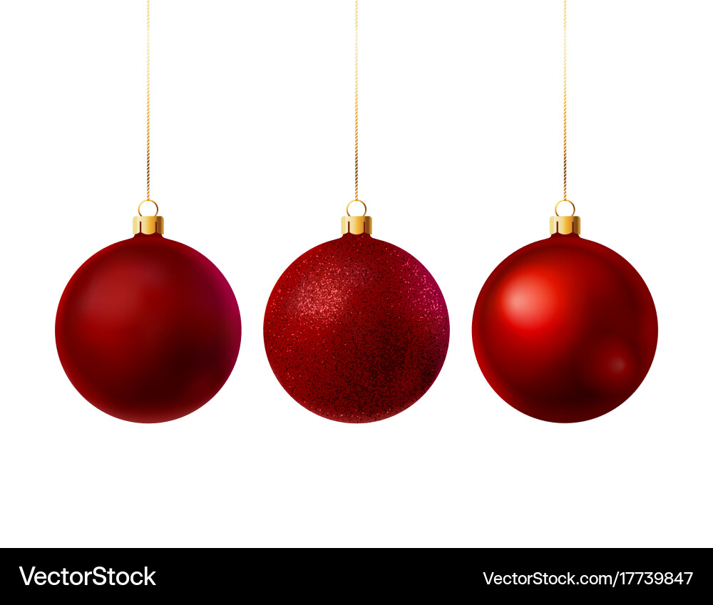 Red christmas balls Royalty Free Vector Image - VectorStock