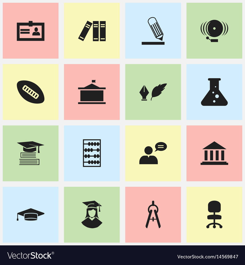 Set 16 editable education icons includes Vector Image