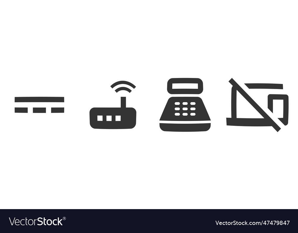Set of 4 icons hardware creative business Vector Image