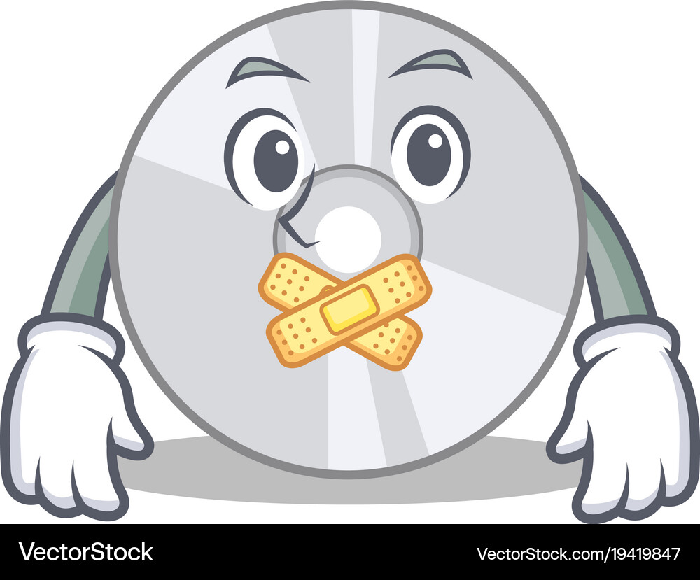 Silent cd mascot cartoon style Royalty Free Vector Image