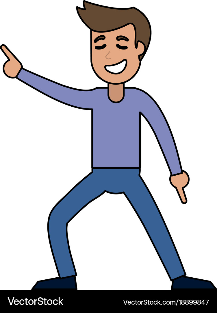Young man celebrating cartoon Royalty Free Vector Image