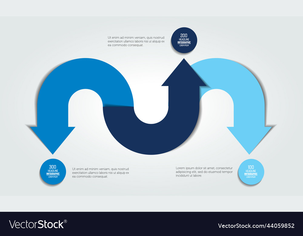 3 step arrow diagram scheme infographic Royalty Free Vector