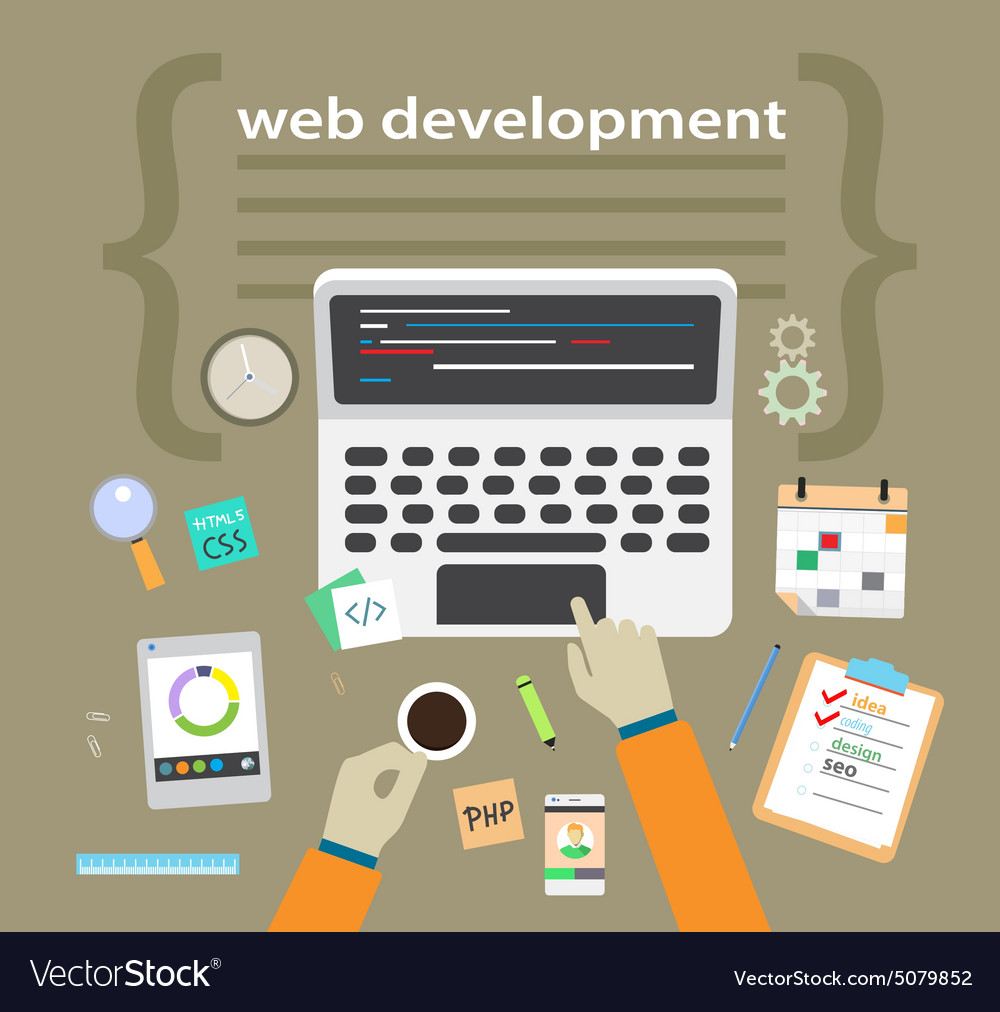 Application or website development flat design Vector Image