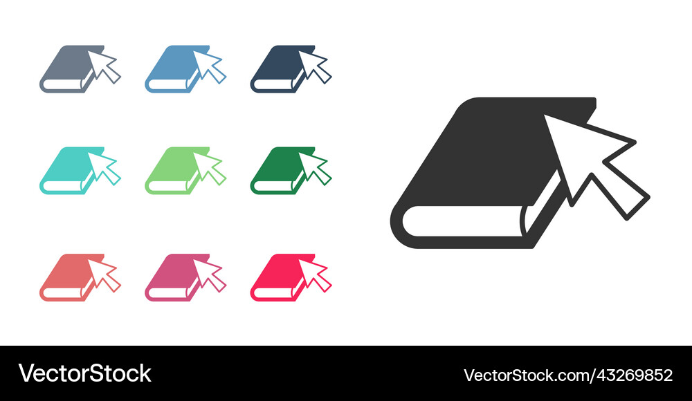Black online book icon isolated on white Vector Image