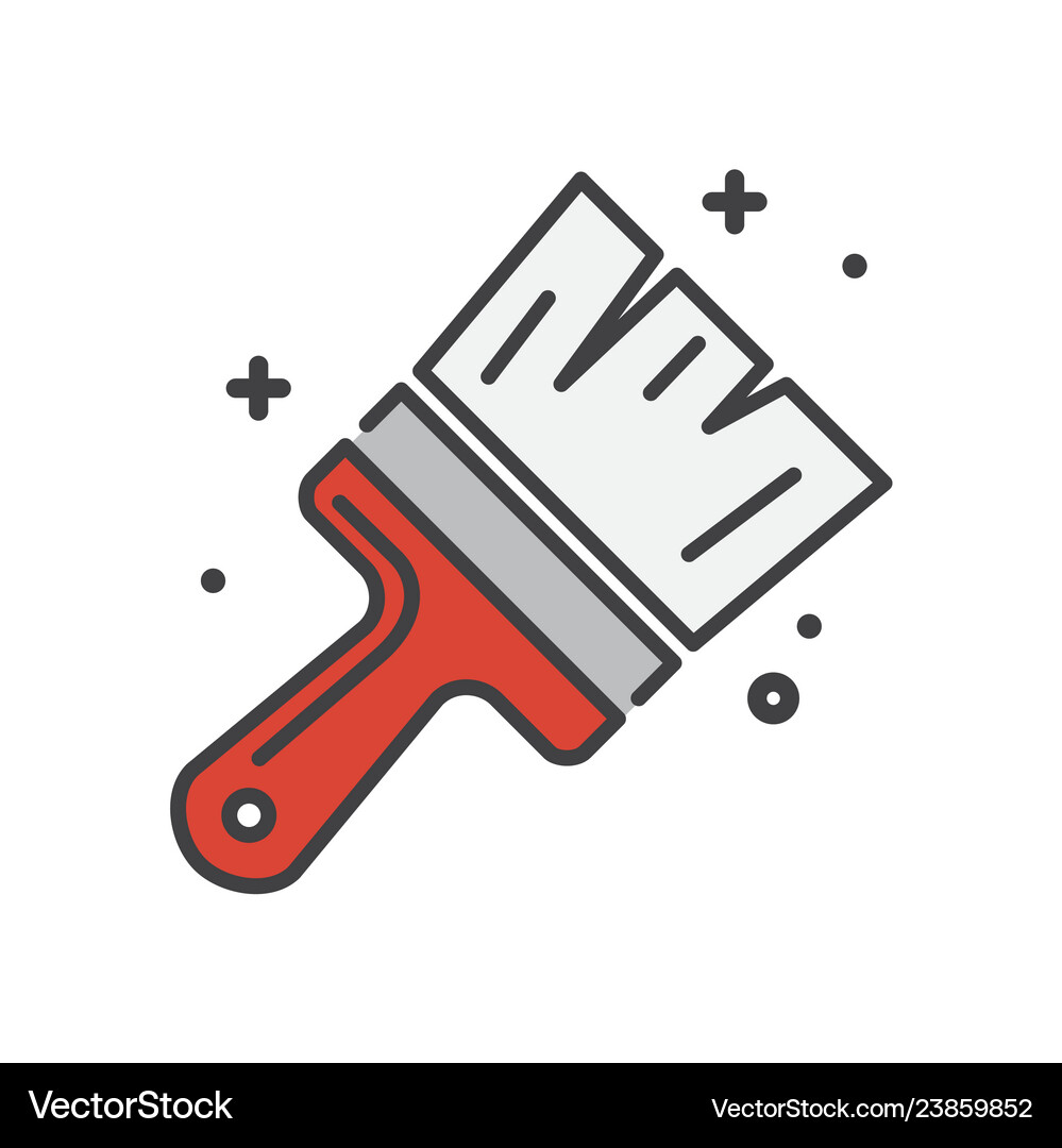 Brush line icon on white background for graphic Vector Image