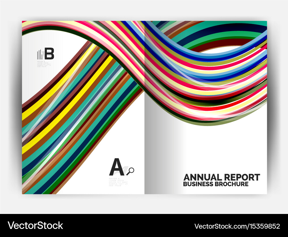 Business report cover template wave Royalty Free Vector