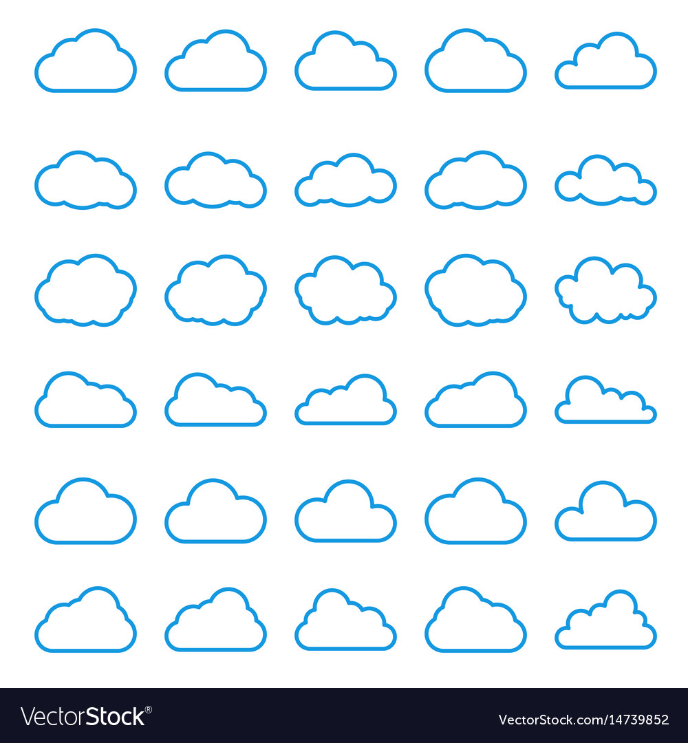 Cloud icon set Royalty Free Vector Image - VectorStock