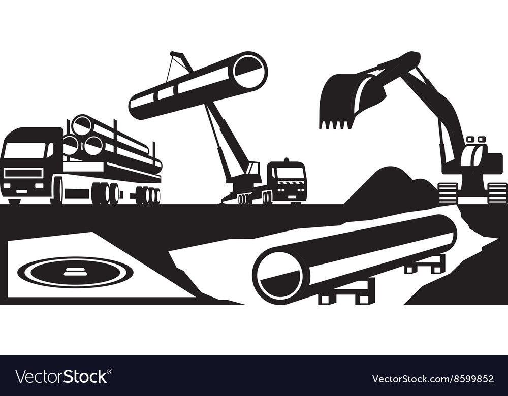 Construction underground pipelines Royalty Free Vector Image