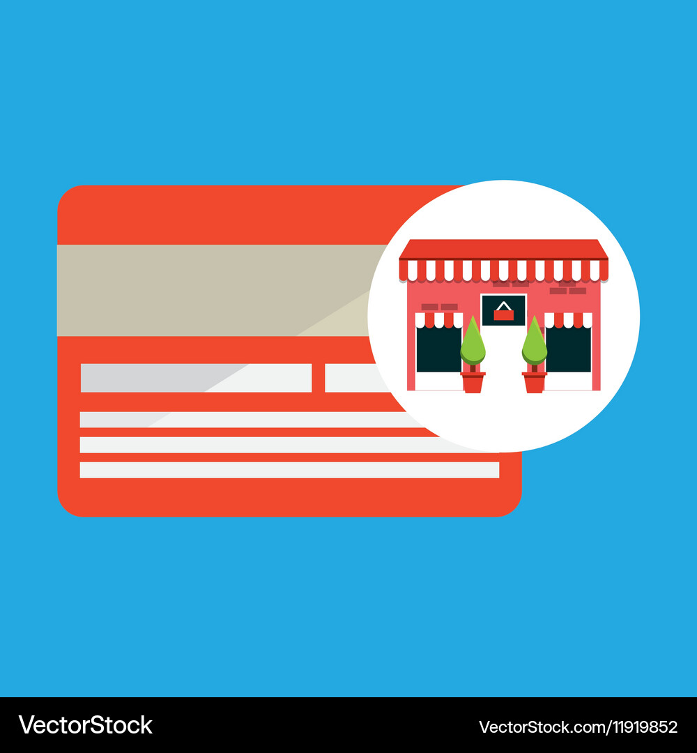 Cute store shopping card Royalty Free Vector Image