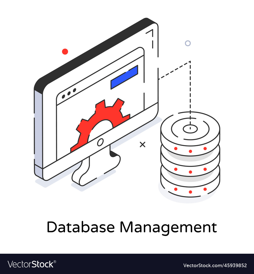 Database management Royalty Free Vector Image - VectorStock