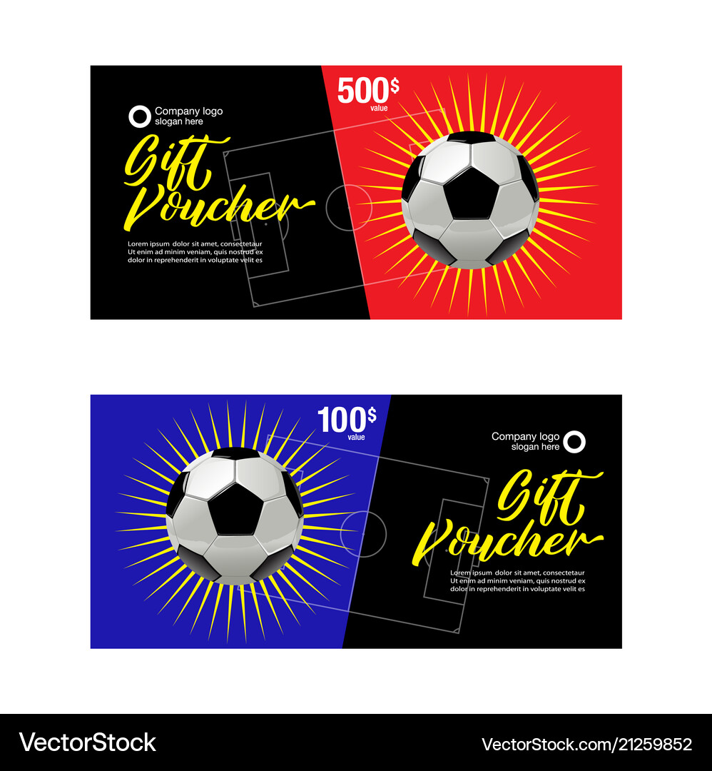 Football gift voucher Royalty Free Vector Image