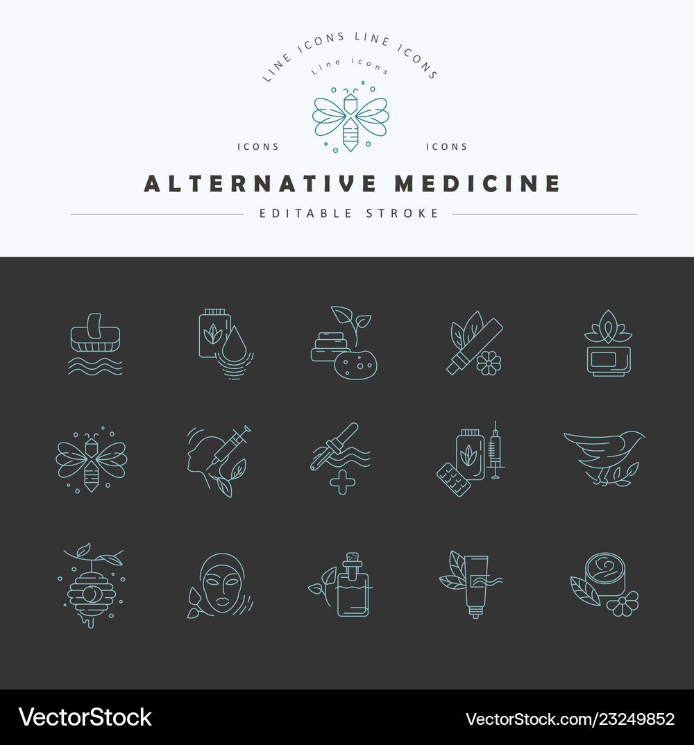 Icon and logo for alternative medicine Royalty Free Vector
