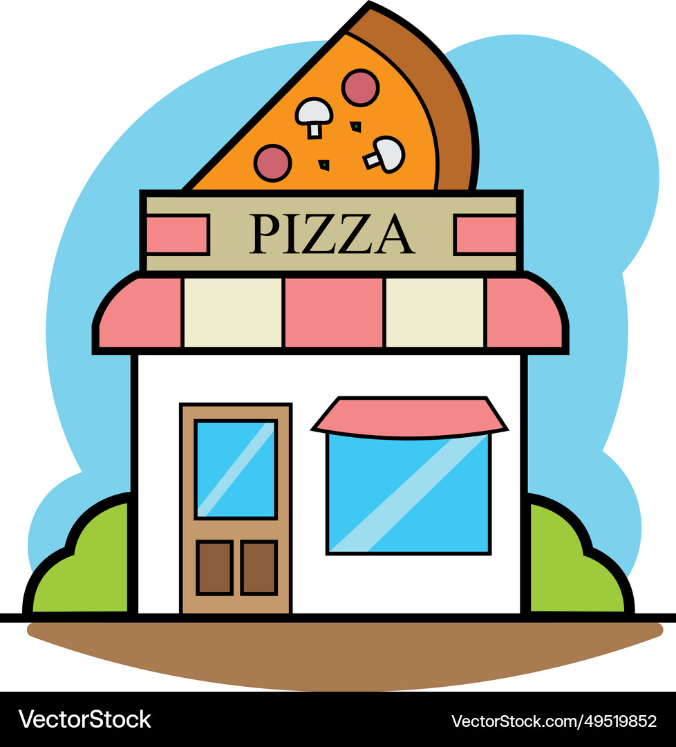 Isolated pizza shop building icon Royalty Free Vector Image