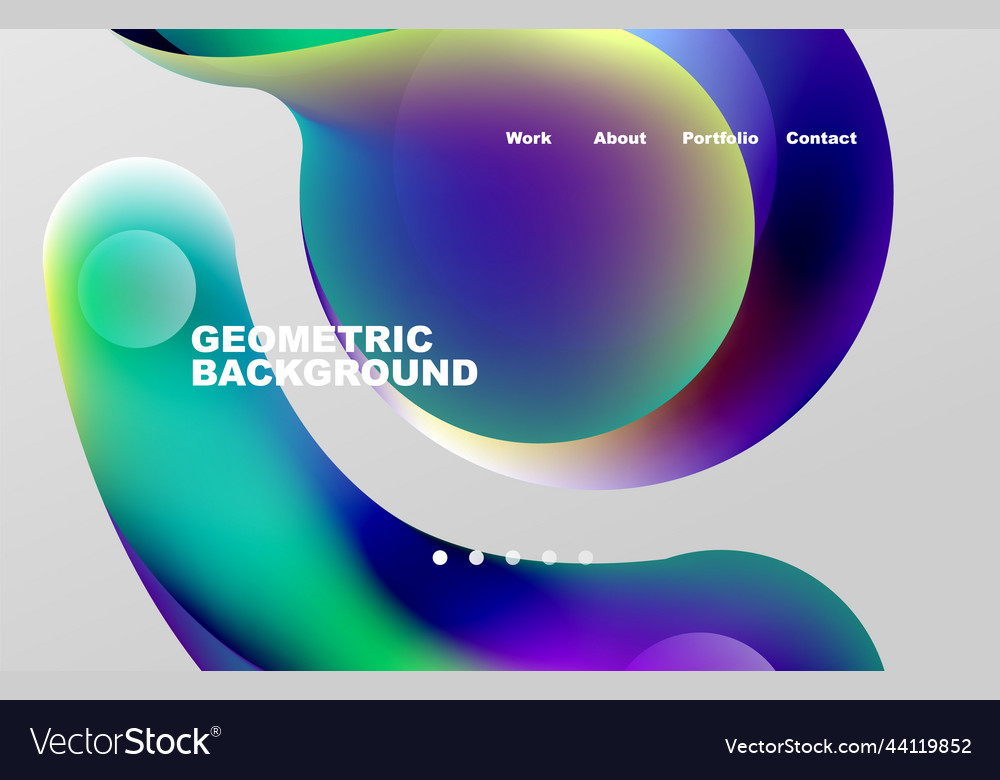 Landing page abstract liquid background flowing Vector Image