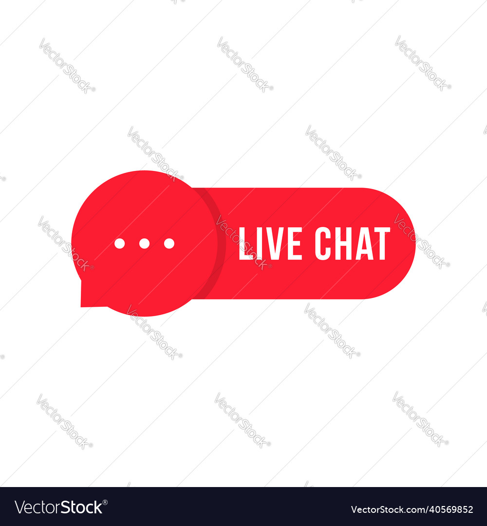 Live chat support like red bubble Royalty Free Vector Image