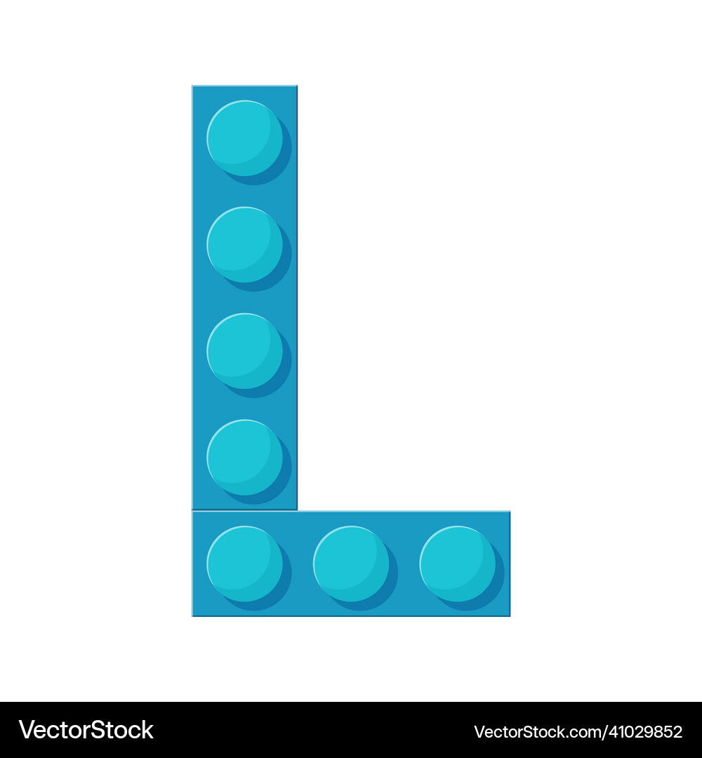 Plastic building blocks alphabet the letter l Vector Image