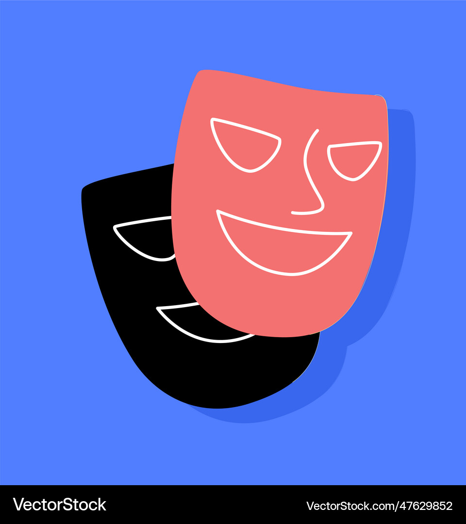 Red and black masks sticker concept Royalty Free Vector