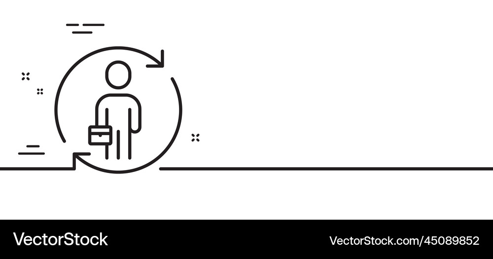 Replacement line icon staff renewal sign Vector Image