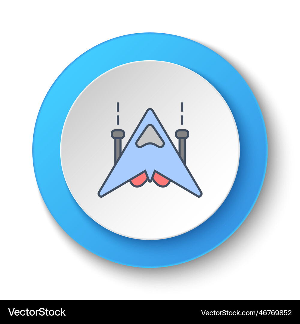 Round button for web icon rocked ship spacecraft Vector Image