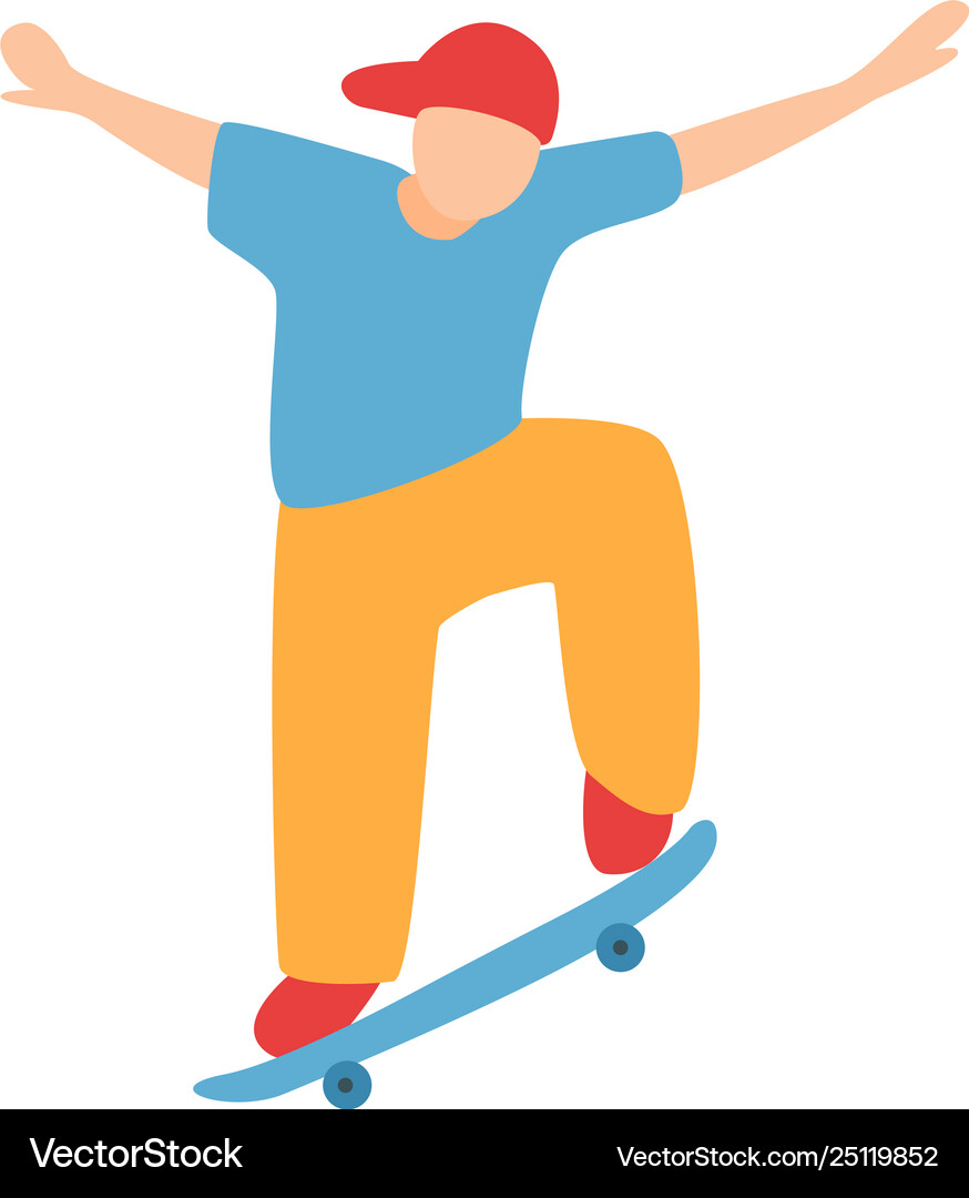 Skateboarder doing a jumping trick on skateboard Vector Image