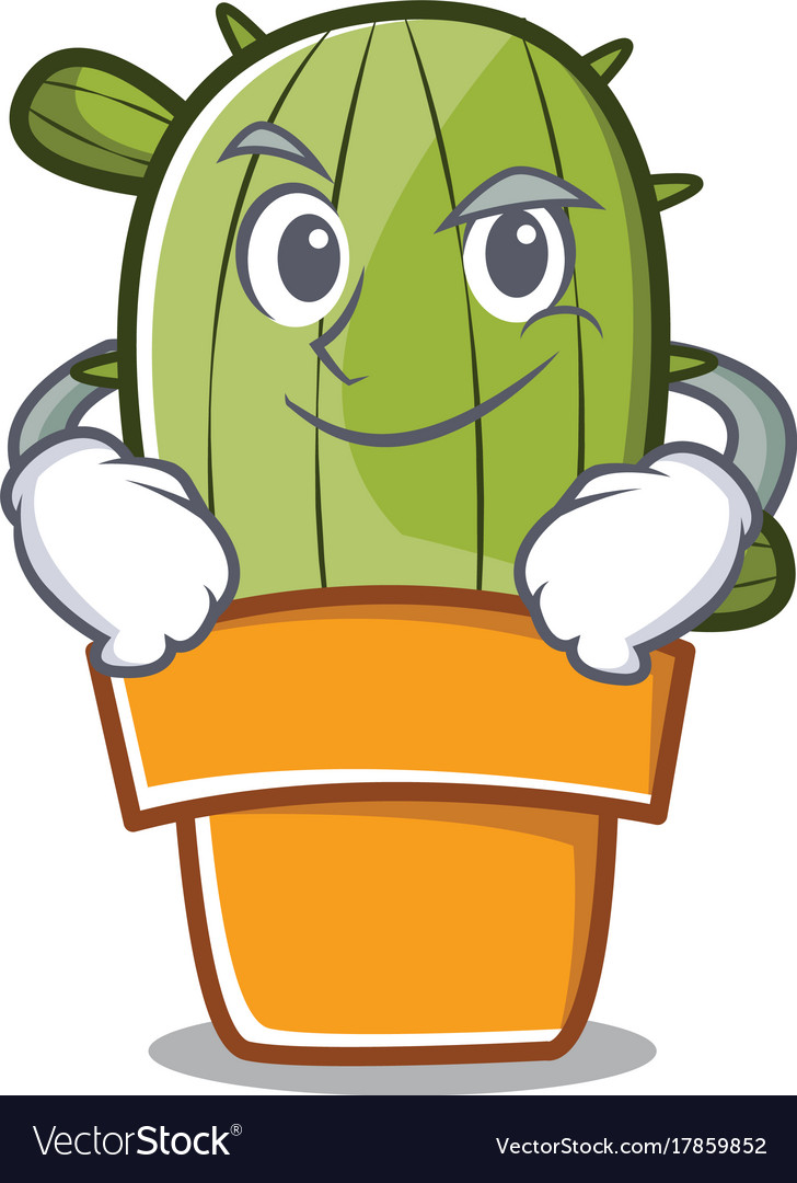 Smirking cute cactus character cartoon Royalty Free Vector Smirking cute cactus character cartoon Royalty Free Vector
