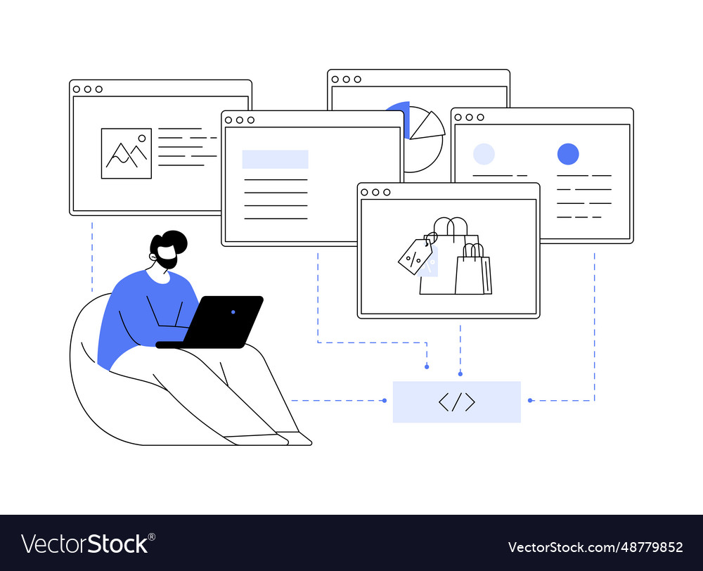 Website scraping abstract concept Royalty Free Vector Image