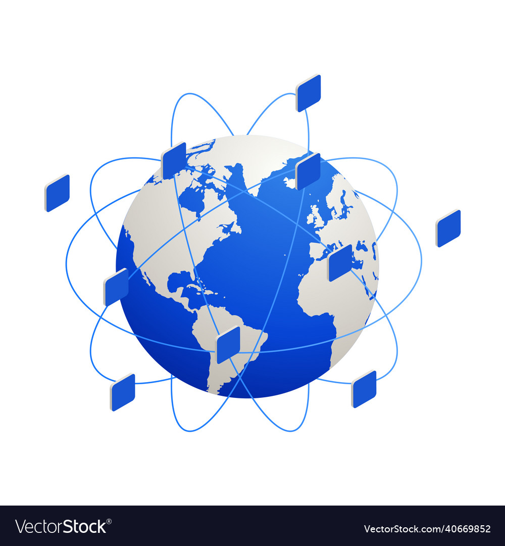 World big data composition Royalty Free Vector Image