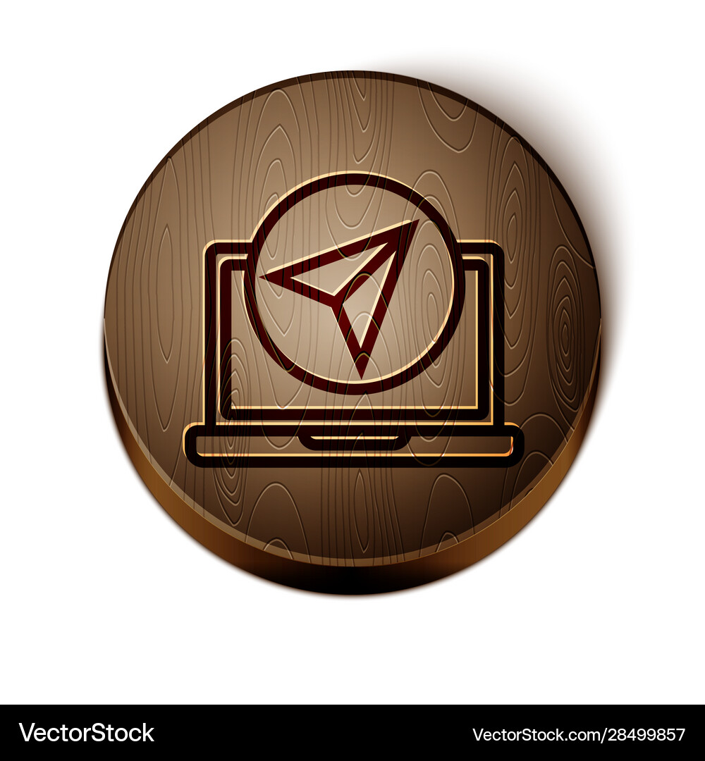 Brown line infographic city map navigation icon Vector Image