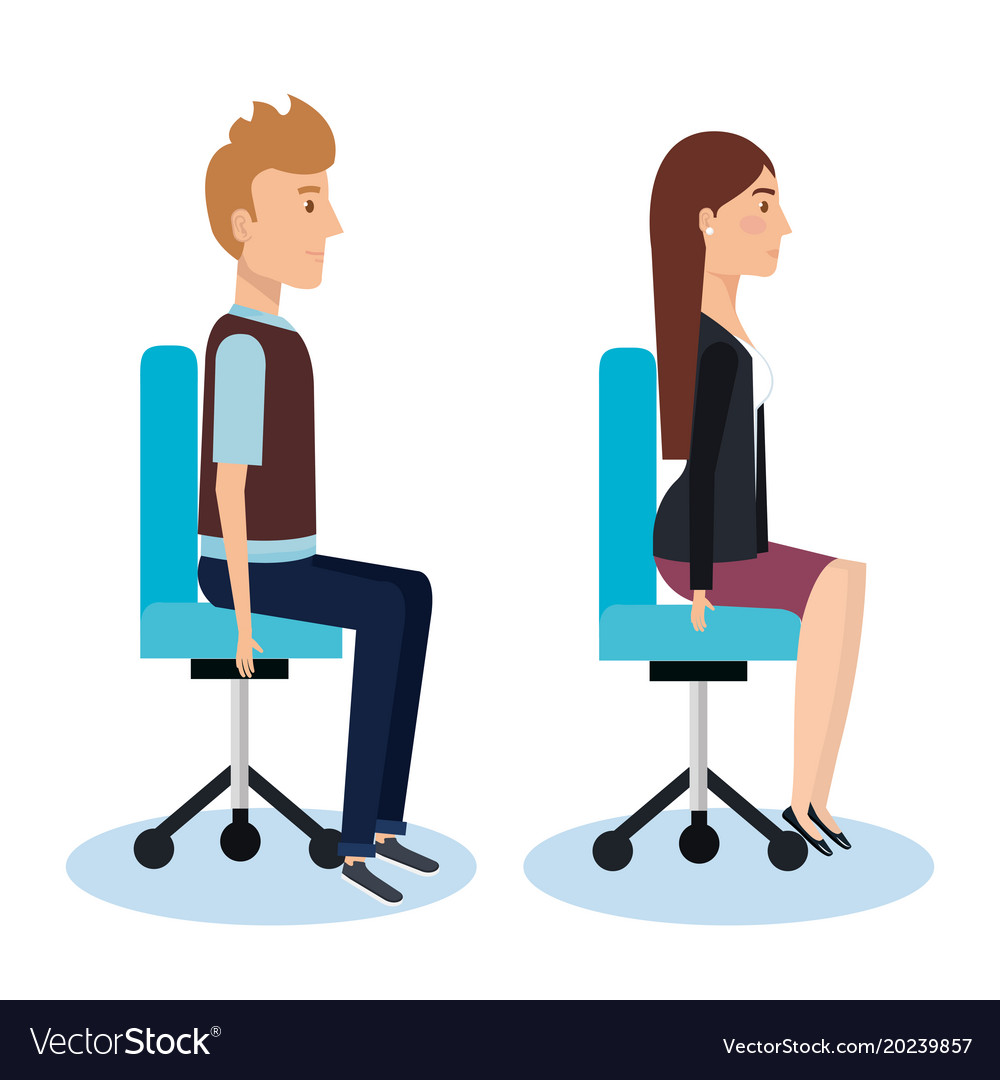 Business person posing on office chair Royalty Free Vector
