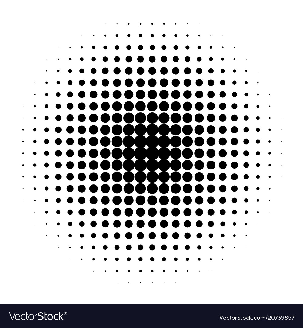 Circle in halftone dot pattern Royalty Free Vector Image