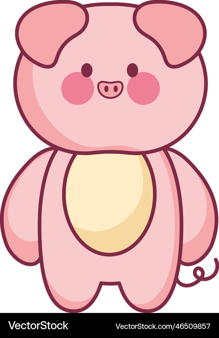 Cute pink pig kawaii Royalty Free Vector Image