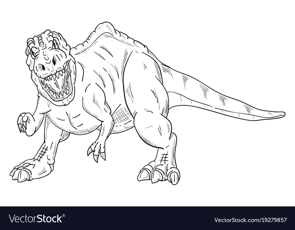 Dinosaur attacking Royalty Free Vector Image - VectorStock