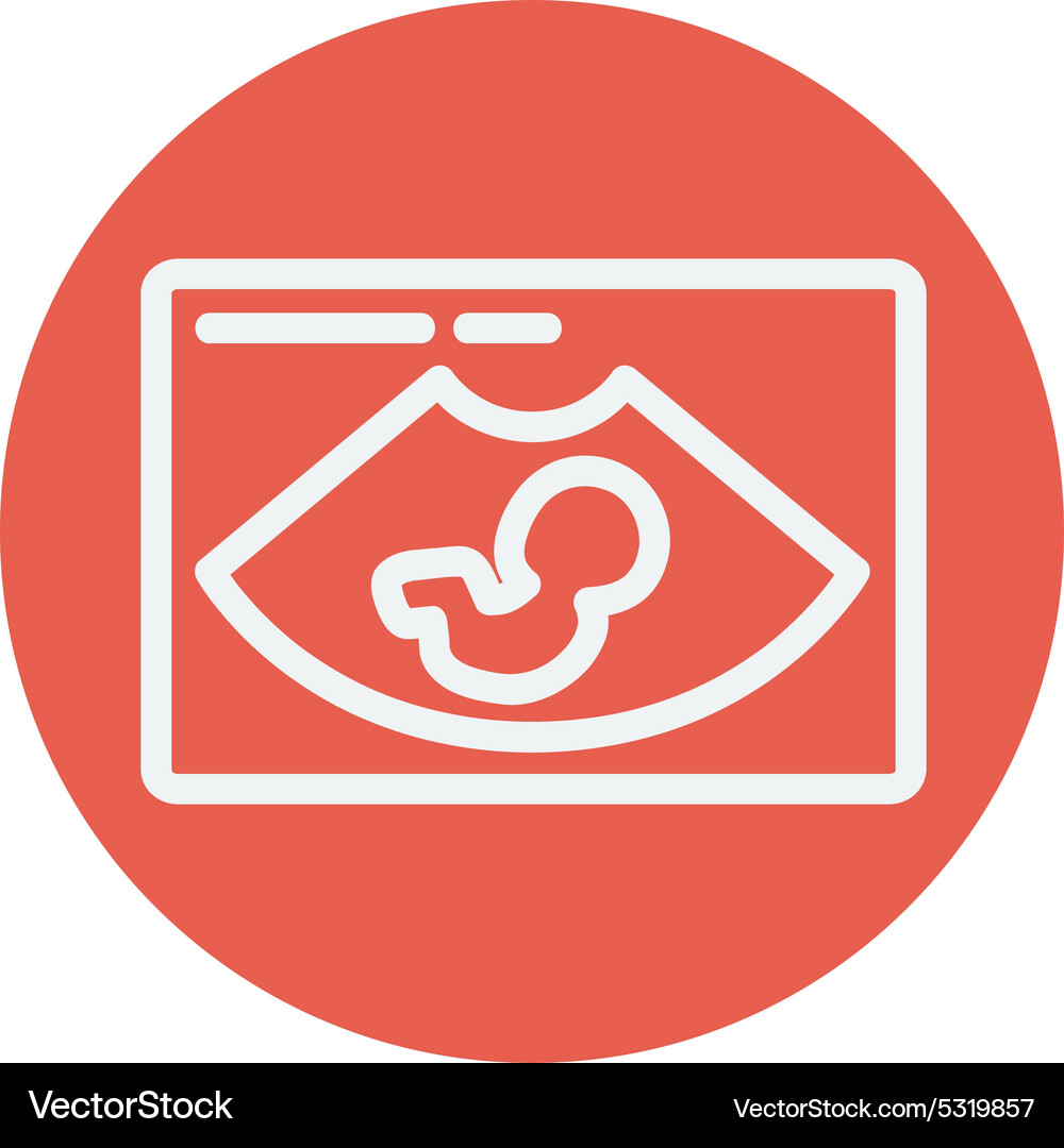 Fetal ultrasound thin line icon Royalty Free Vector Image