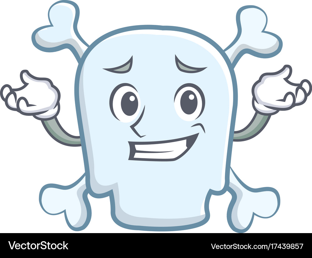 Grinning skull character cartoon style Royalty Free Vector
