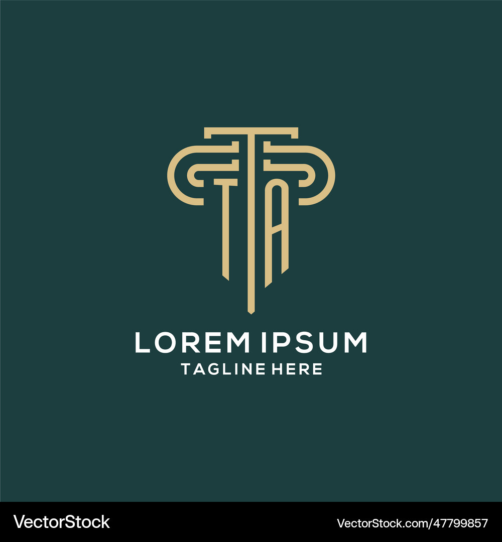Initial ta pillar logo elegant and luxury law Vector Image