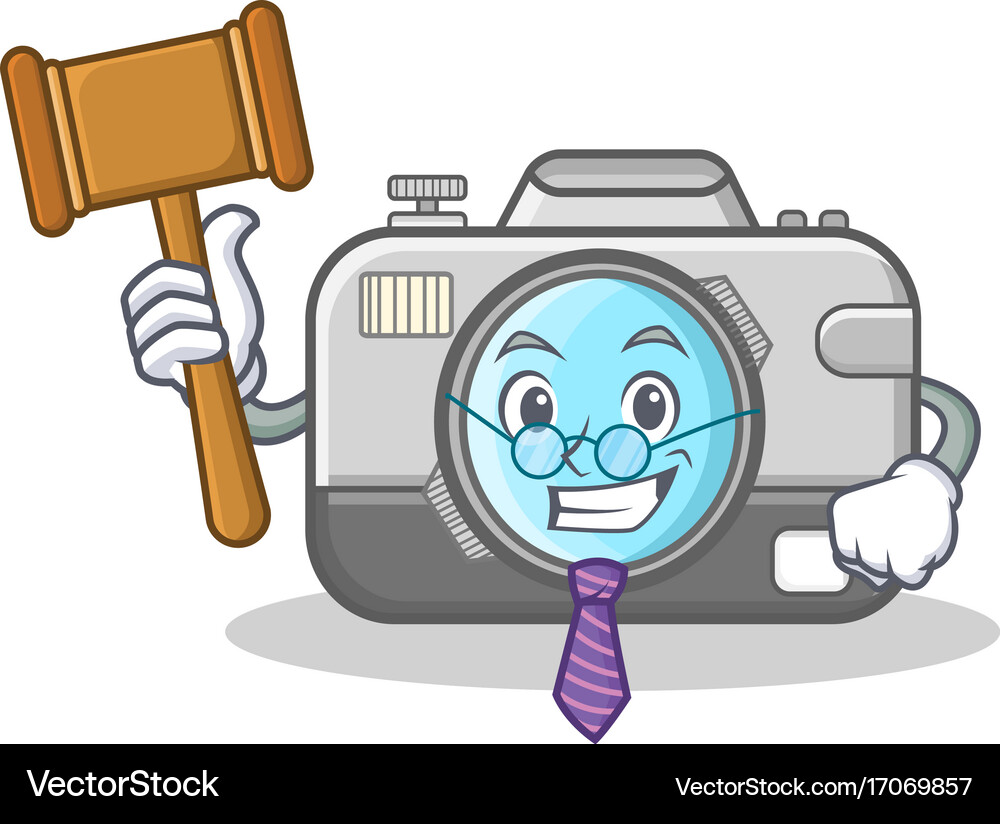 Judge camera character cartoon design Royalty Free Vector