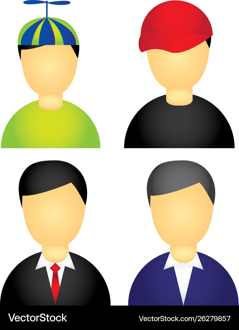 Men icons isolated over white background Vector Image