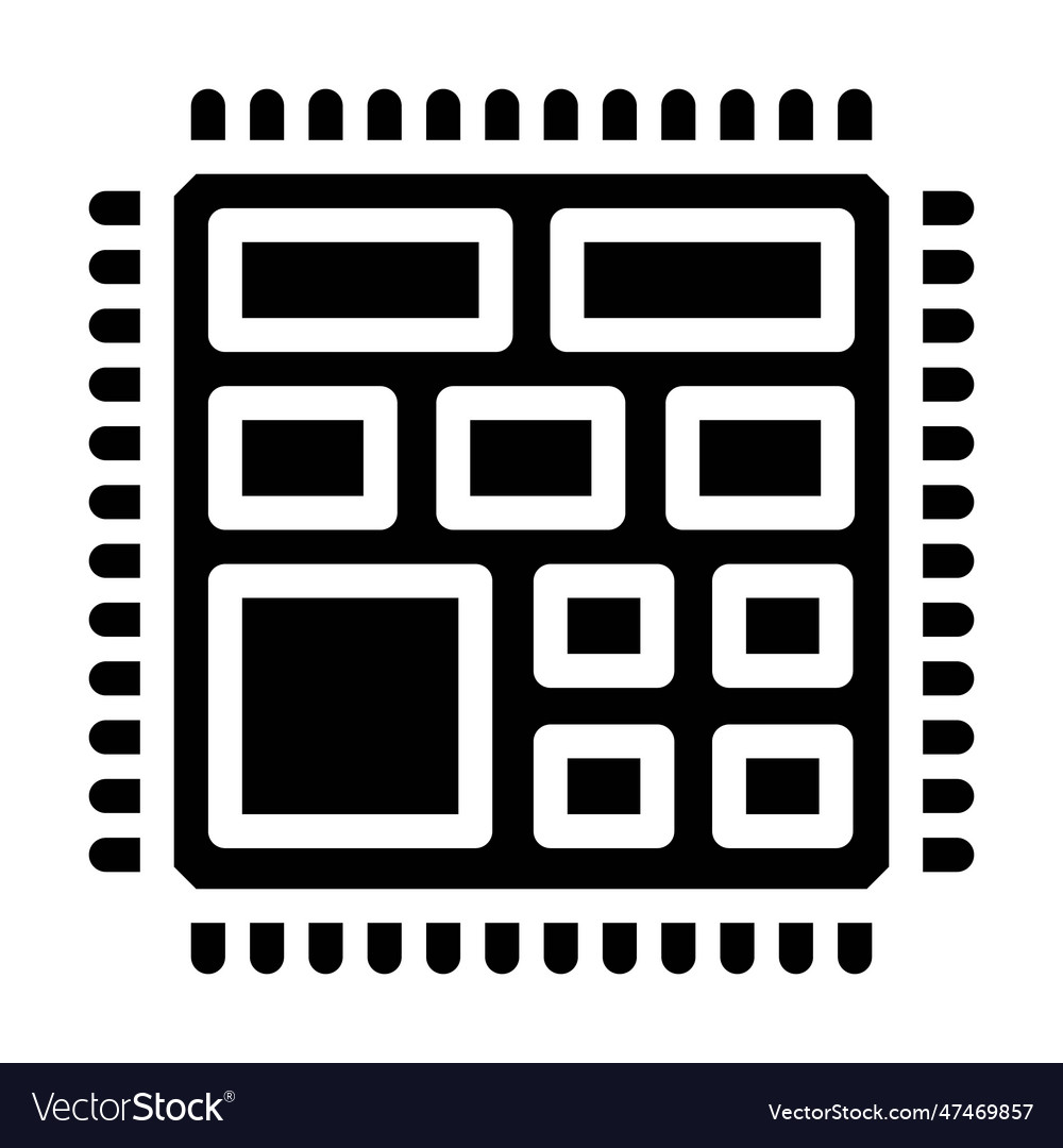 Microcontroller electrical engineer glyph icon Vector Image Microcontroller electrical engineer glyph icon Vector Image