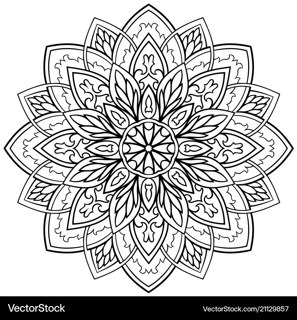 Ornamental filigree mandala Royalty Free Vector Image