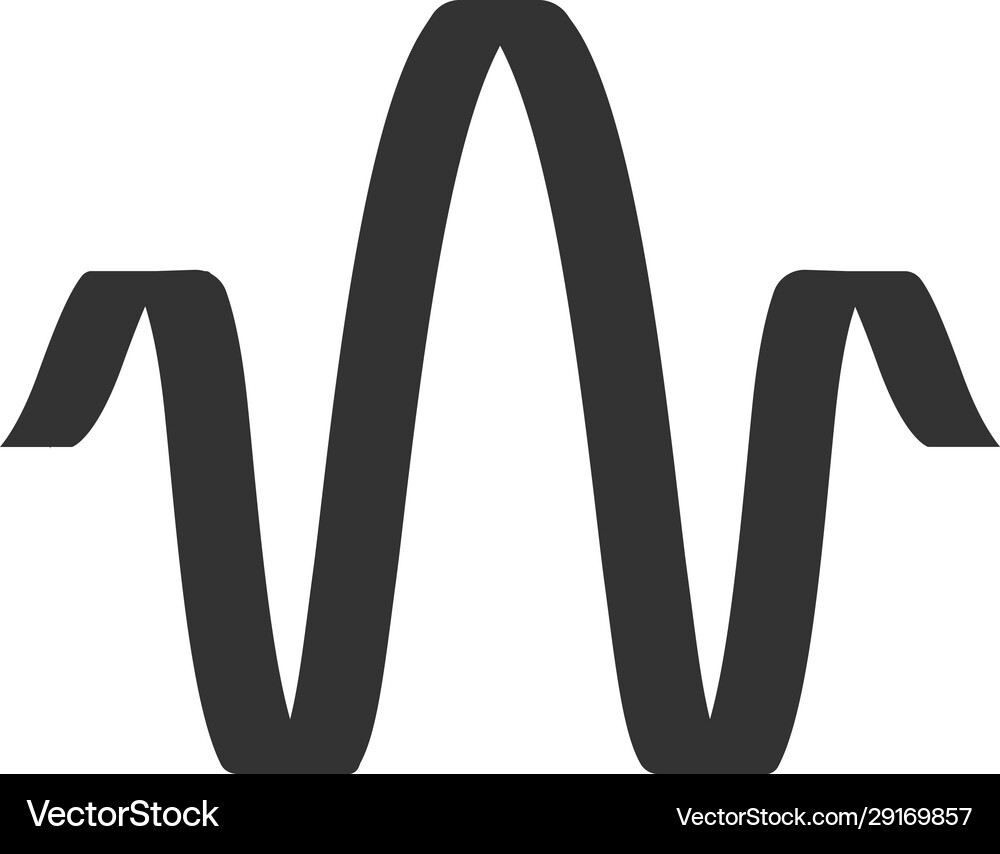 Parallel sound waves glyph icon silhouette symbol Vector Image