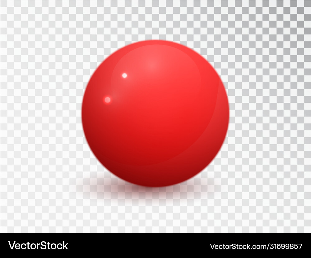 Red ball isolated on transparent background Vector Image