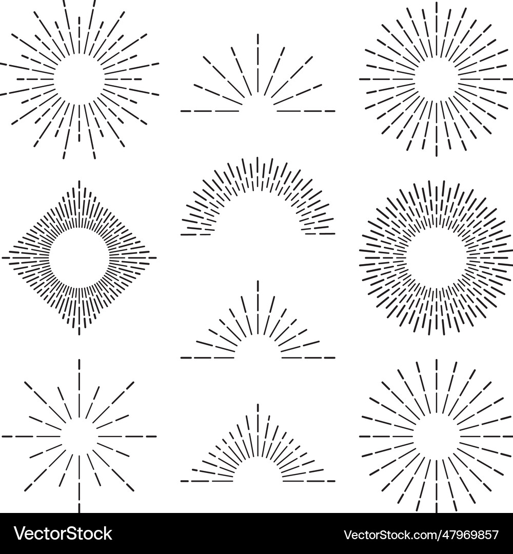 Retro sunburst rays radiant sunset or sunrise Vector Image